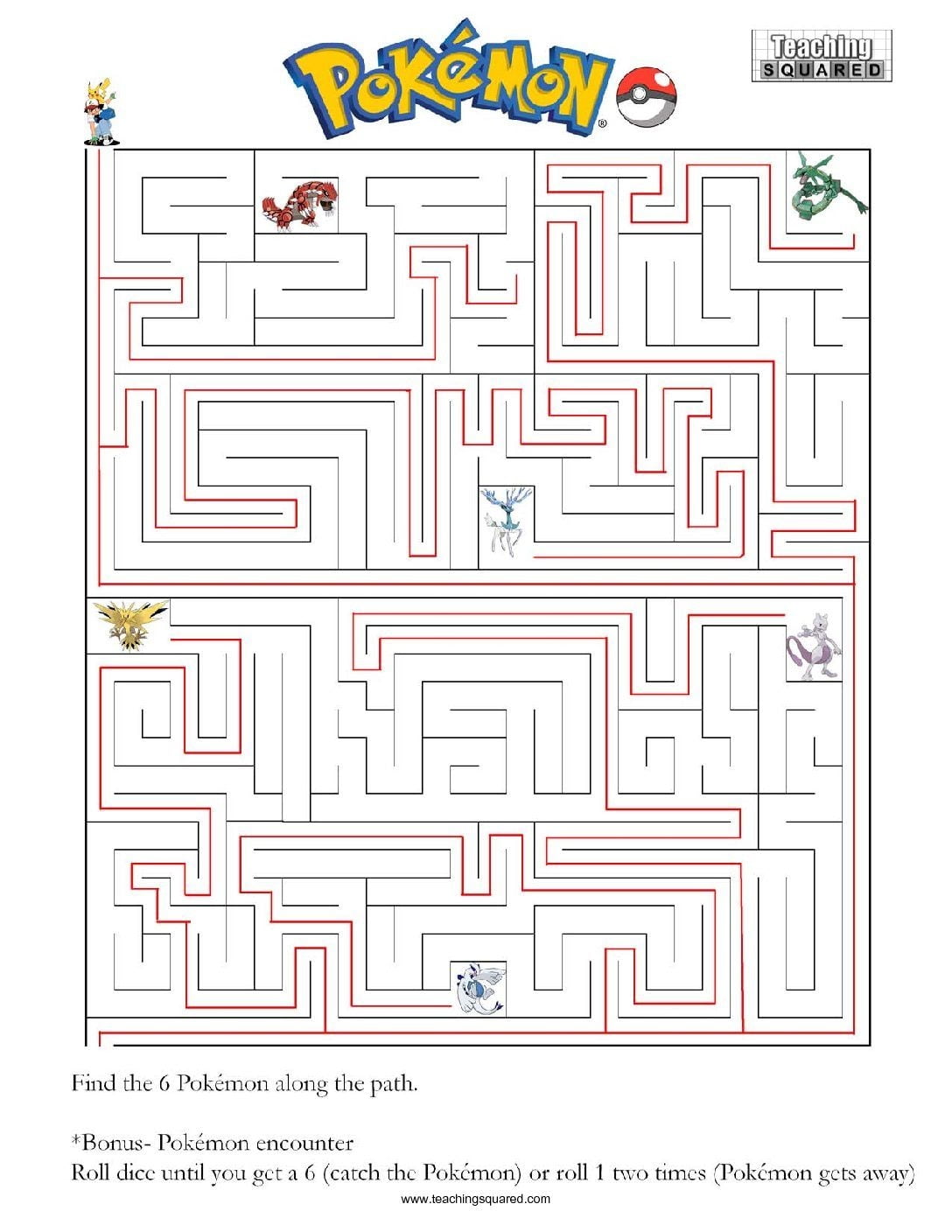 Printable Pokemon Mazes - Printable Mazes Free
